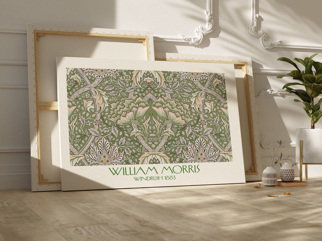 William Morris Canvas Print Windrush Vintage Floral Botanical Art Wall ...