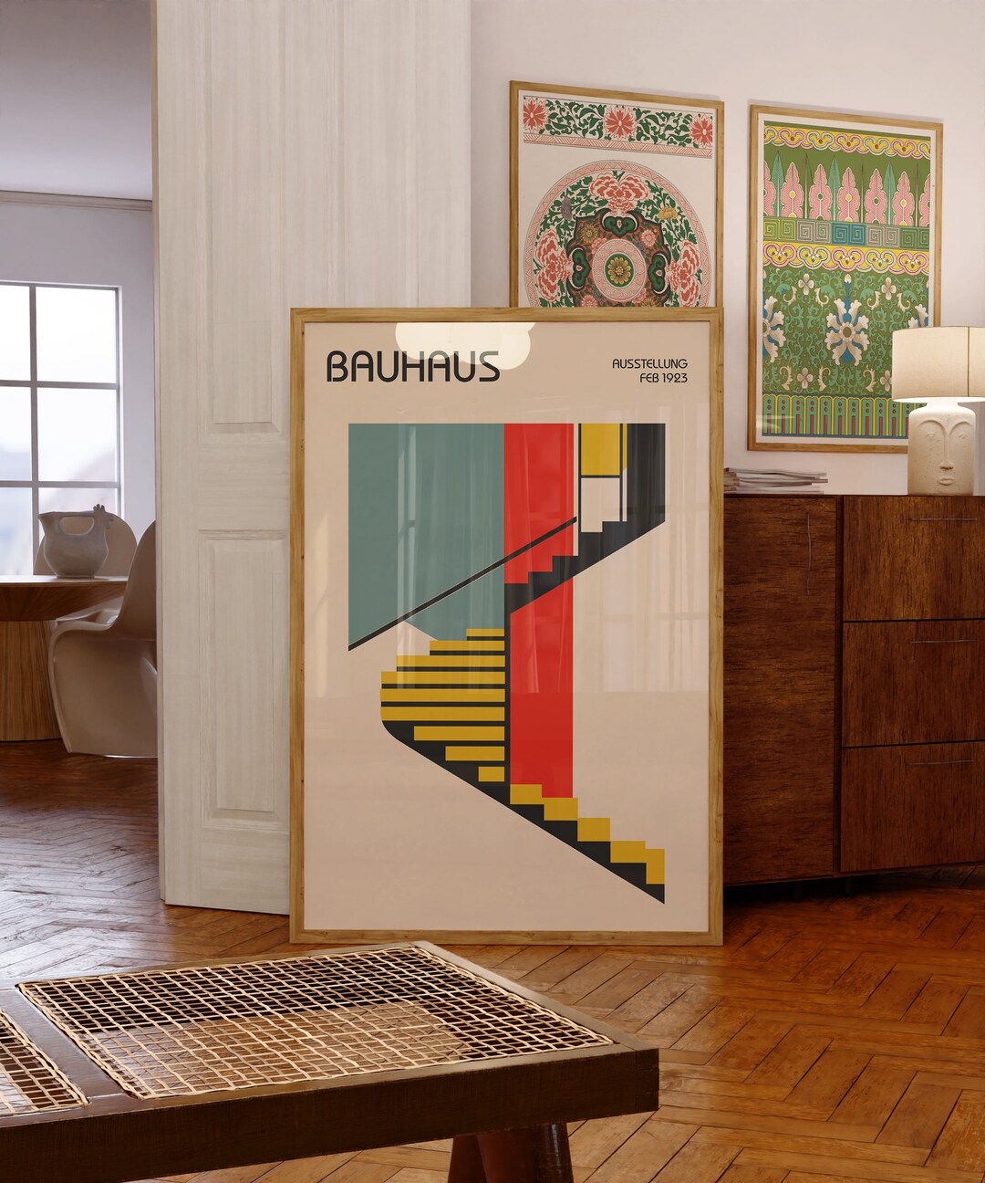 Bauhaus Stair Art Print Abstract Architectural Poster Modernist Home ...