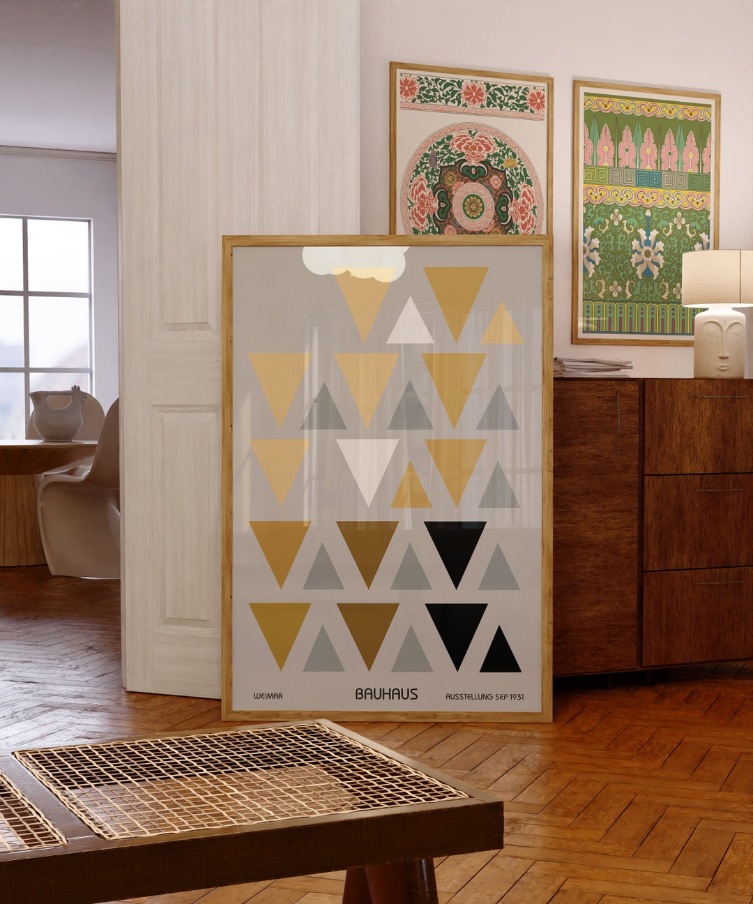 Bauhaus Triangle Poster Abstract Geometric Art Print Modern Decor Gift ...
