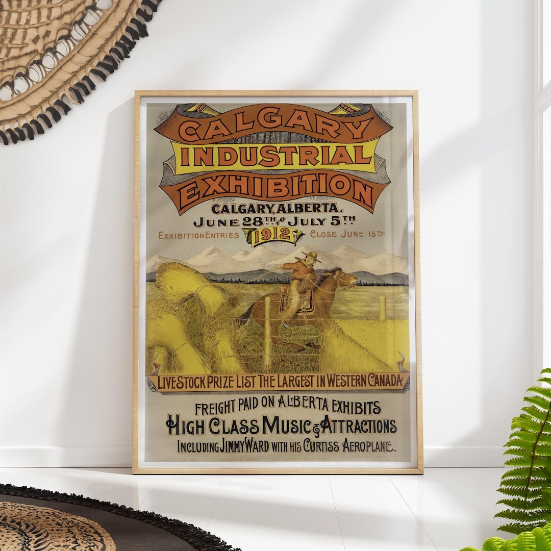 Rodeo Print Western Exhibition Poster Stampede Calgary Original 1912 - Etsy