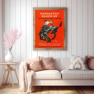Pendleton Rodeo Print Western Poster Original 1962 - Etsy