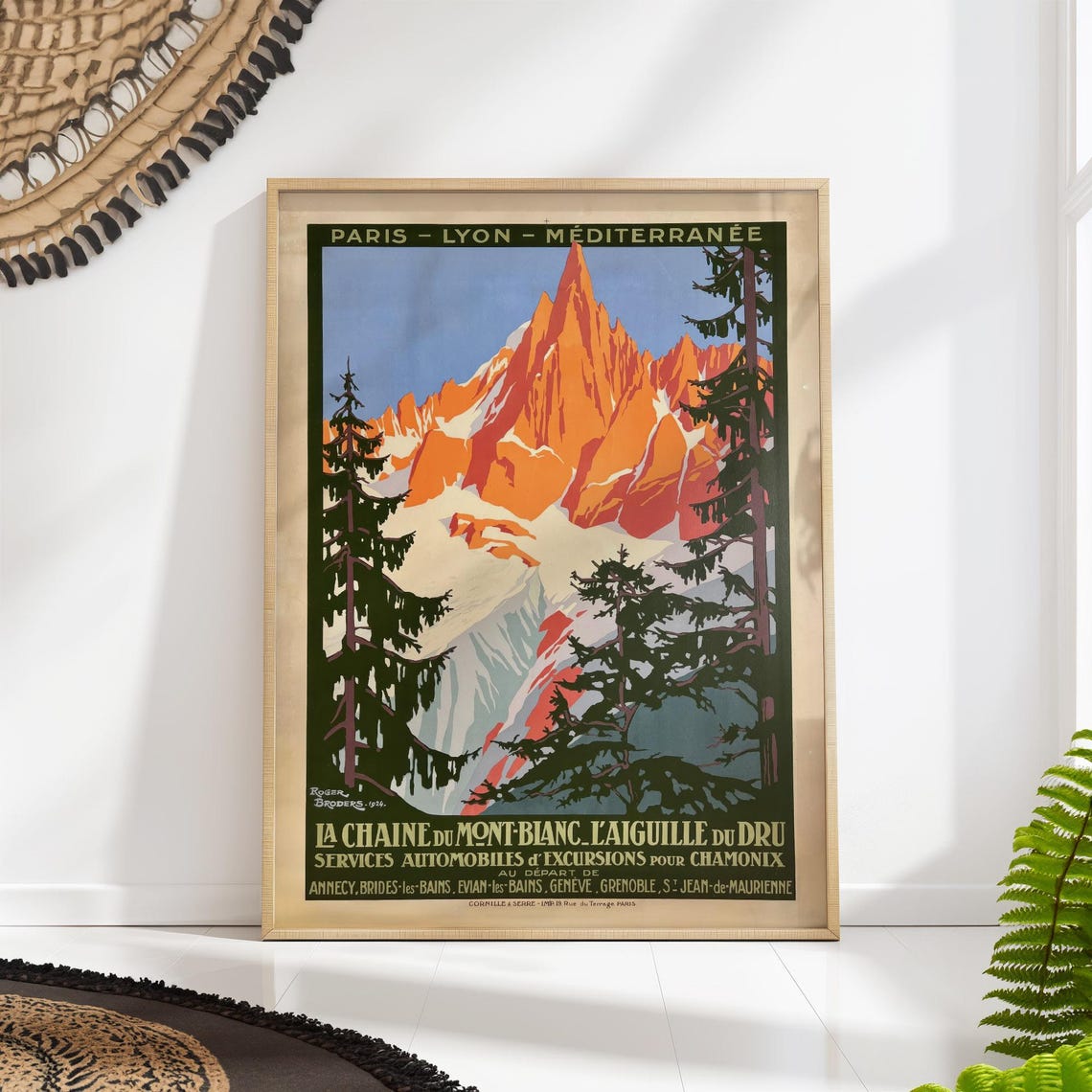 Vintage Chamonix Travel Poster Print, Mont Blanc French Alps, Retro ...