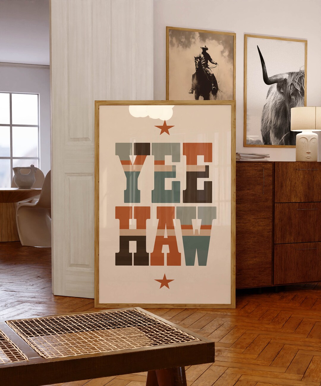 Yeehaw Print Western Typography Poster Farmhouse Wall Art PRINTED ...