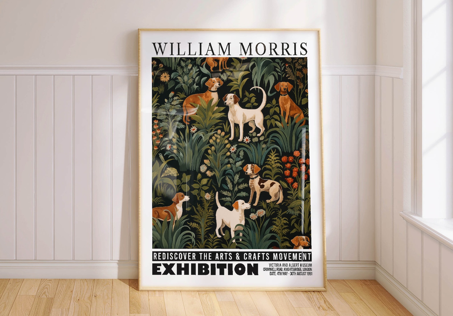 William Morris Dog Print: Arts & Crafts Style Animal Poster - Etsy
