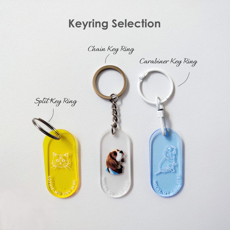 Personalized Pet Photo Keychain: Frosted Acrylic Dog & Cat Memorial - Etsy