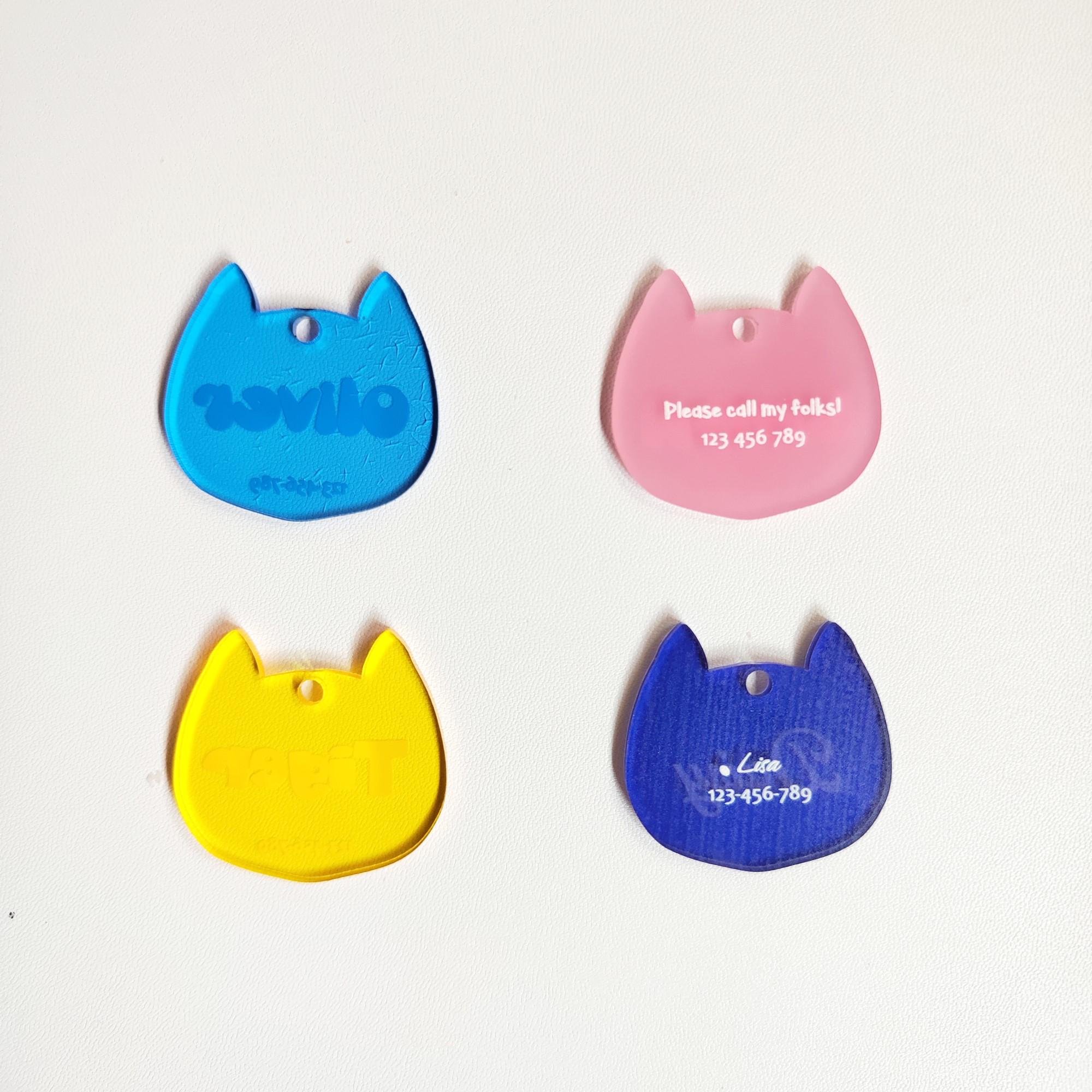 Personalized Cat ID Tag, Custom Acrylic Pet Tag - Etsy