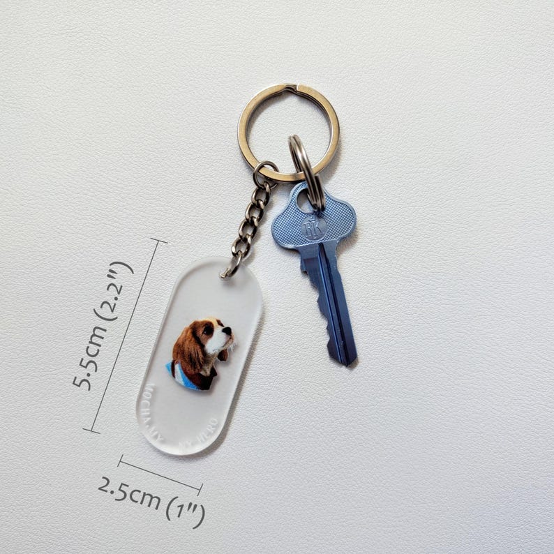 Personalized Pet Photo Keychain: Frosted Acrylic Dog & Cat Memorial - Etsy