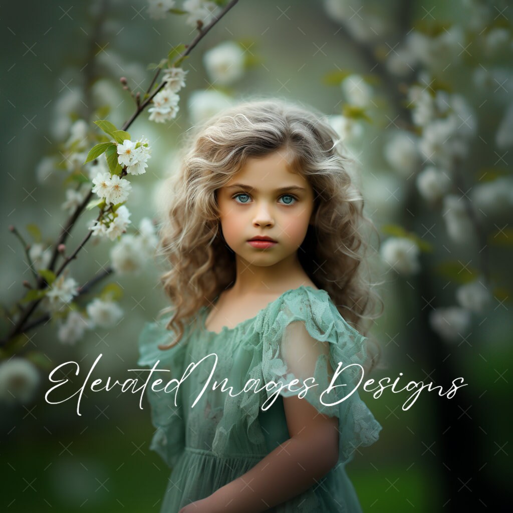 Mint Green Floral Digital Background, Digital Backdrop, PNG, Kids ...