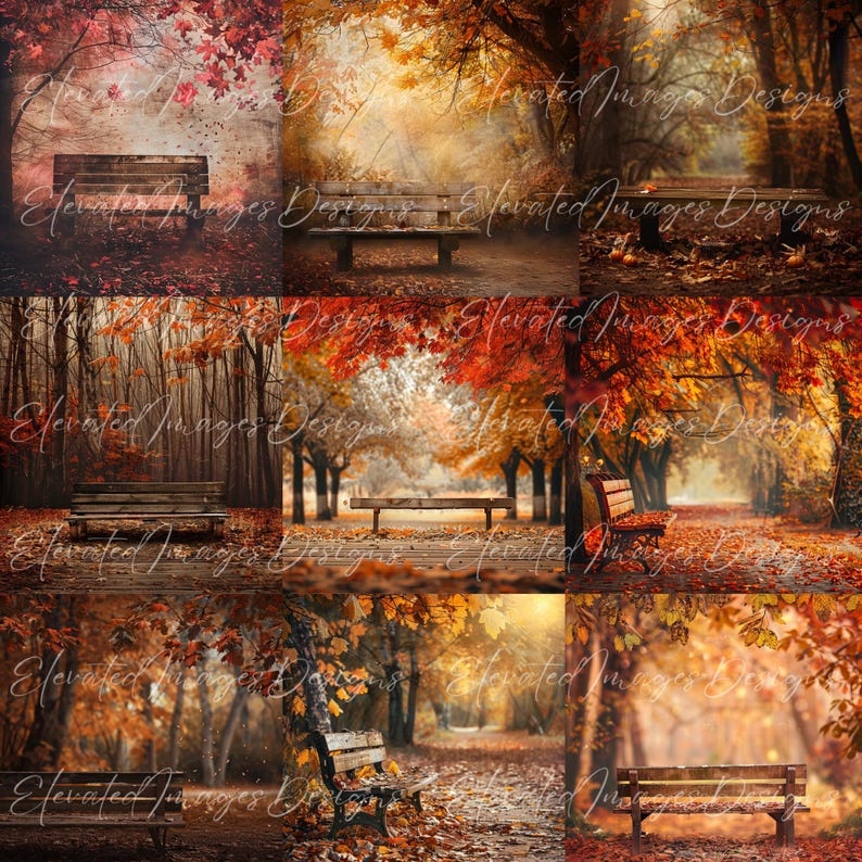 Fall Bench Digital Backgrounds, Senior Photos, Photography, Kids ...