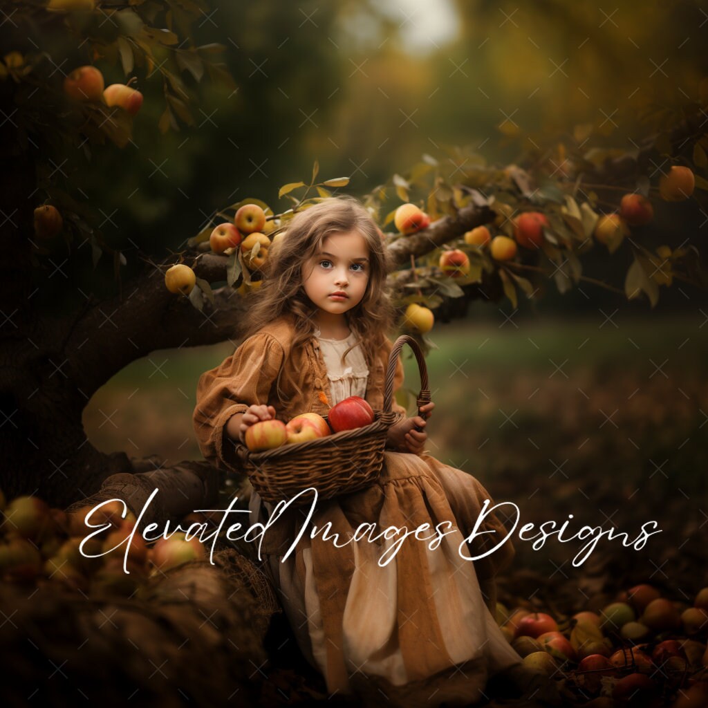 Apple Tree Digital Background, Digital Backdrop, Kids Background. Kids ...