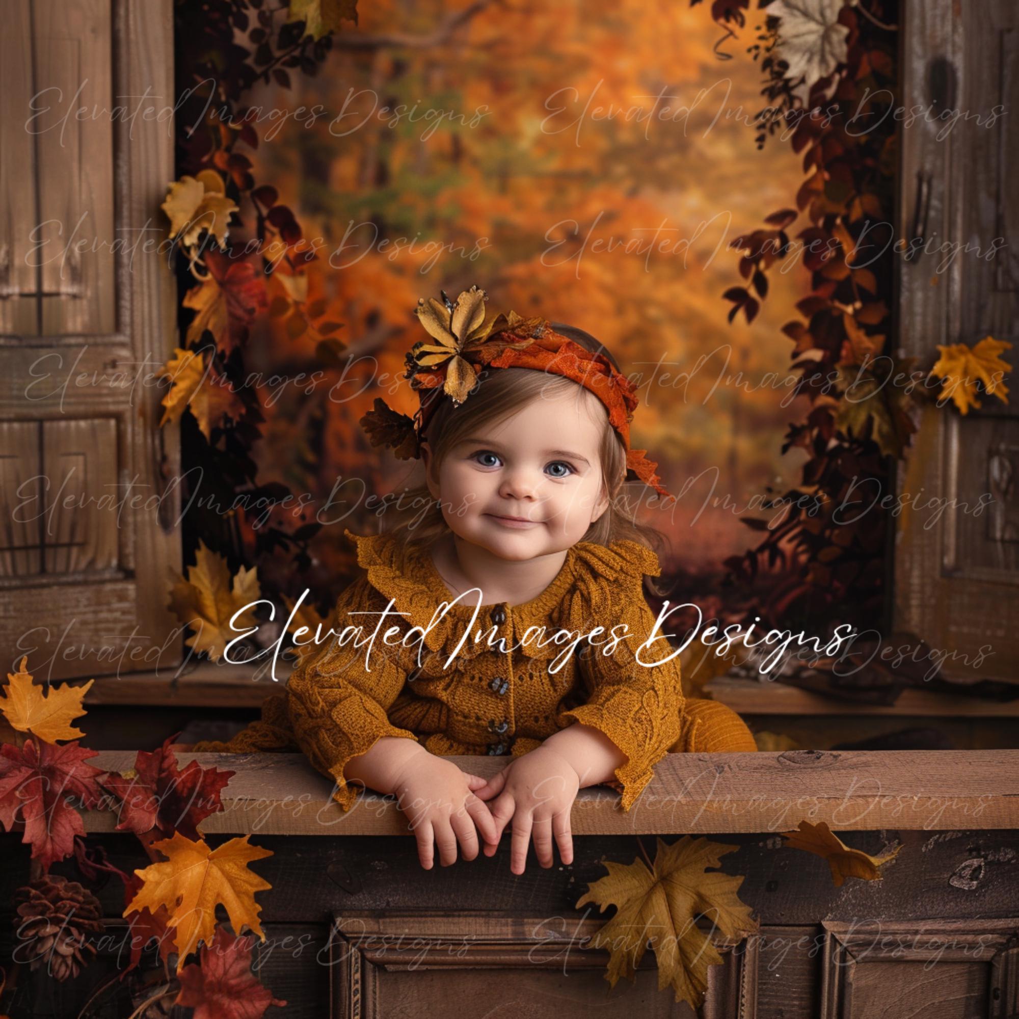 Fall Window Digital Background, Digital Background, Kids Background ...