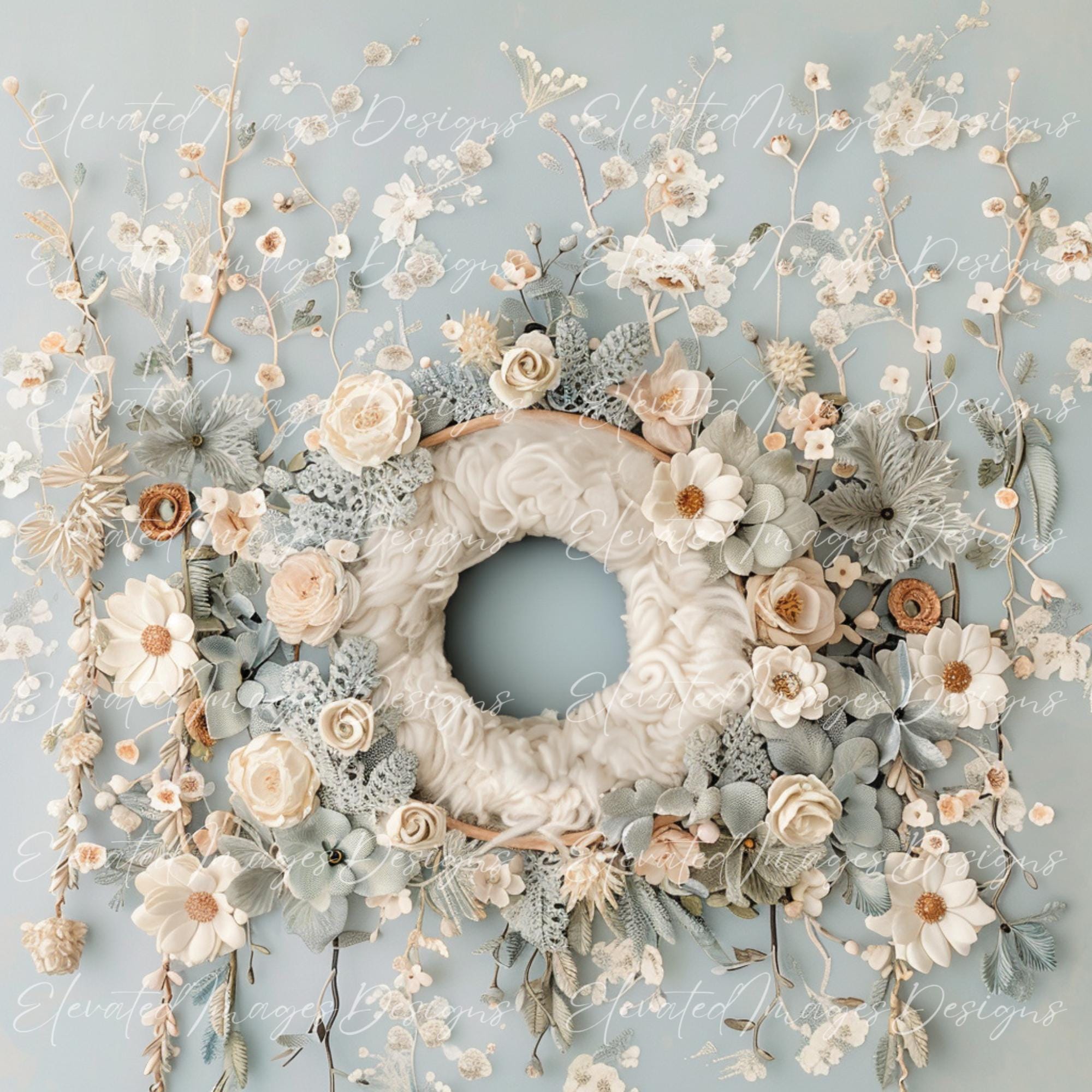 Spring Newborn Digital Background, Pastels, Neutral Toned, Spring ...