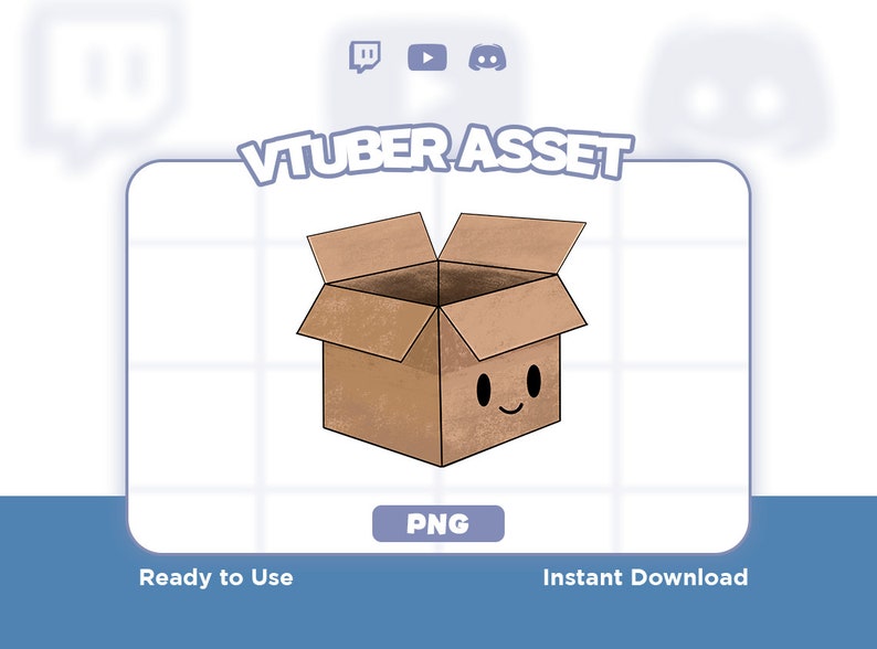 Vtuber PNG Tuber Asset Cardboard Box Multiple Variations 5 - Etsy Hong Kong