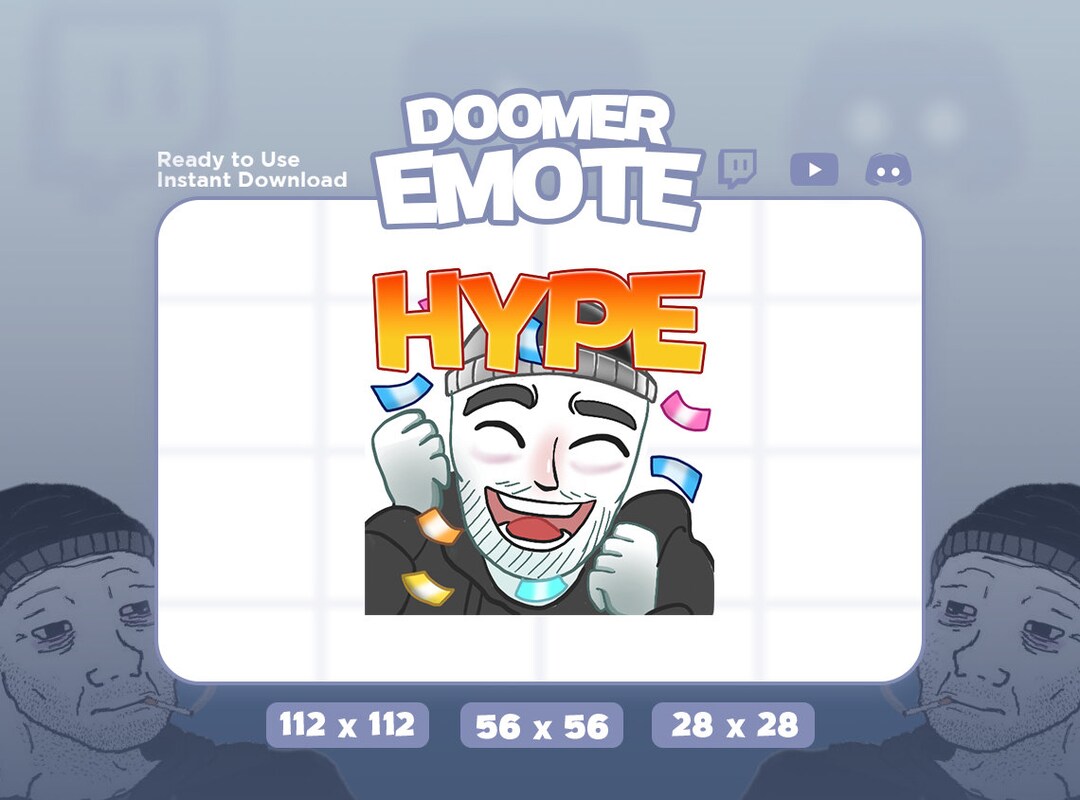 Wojak Doomer Hype Emote 2 Emotes 1 Animated Variation - Etsy