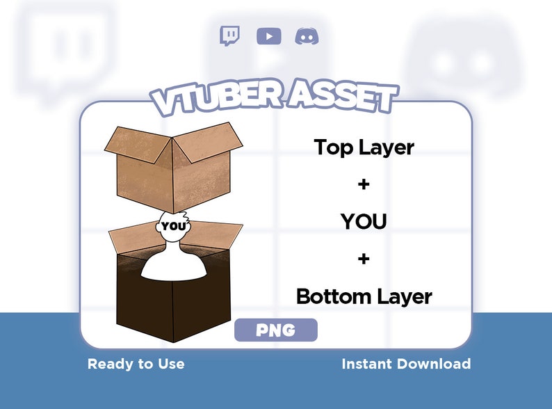 Vtuber PNG Tuber Asset Cardboard Box Multiple Variations 5 - Etsy Hong Kong