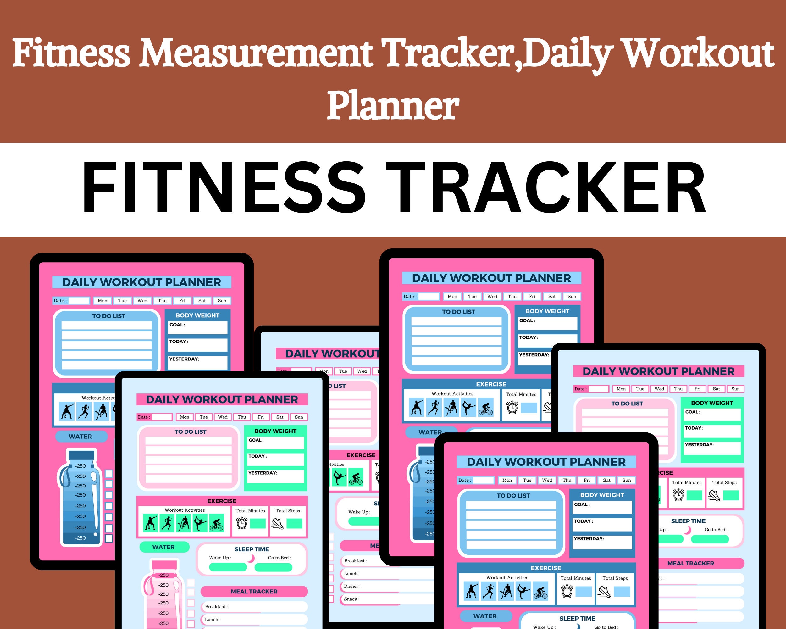 Fitness Tracker, Digital Workout Planner, Daily Exercise Tracker ...