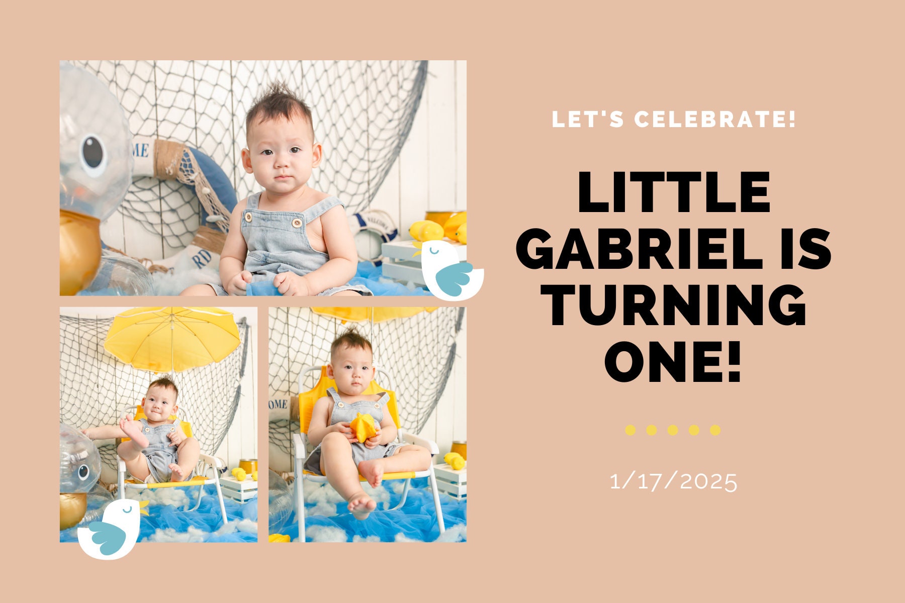 Personalized Birthday Card, Kids Photo Frame Card, Birthday Celebration ...