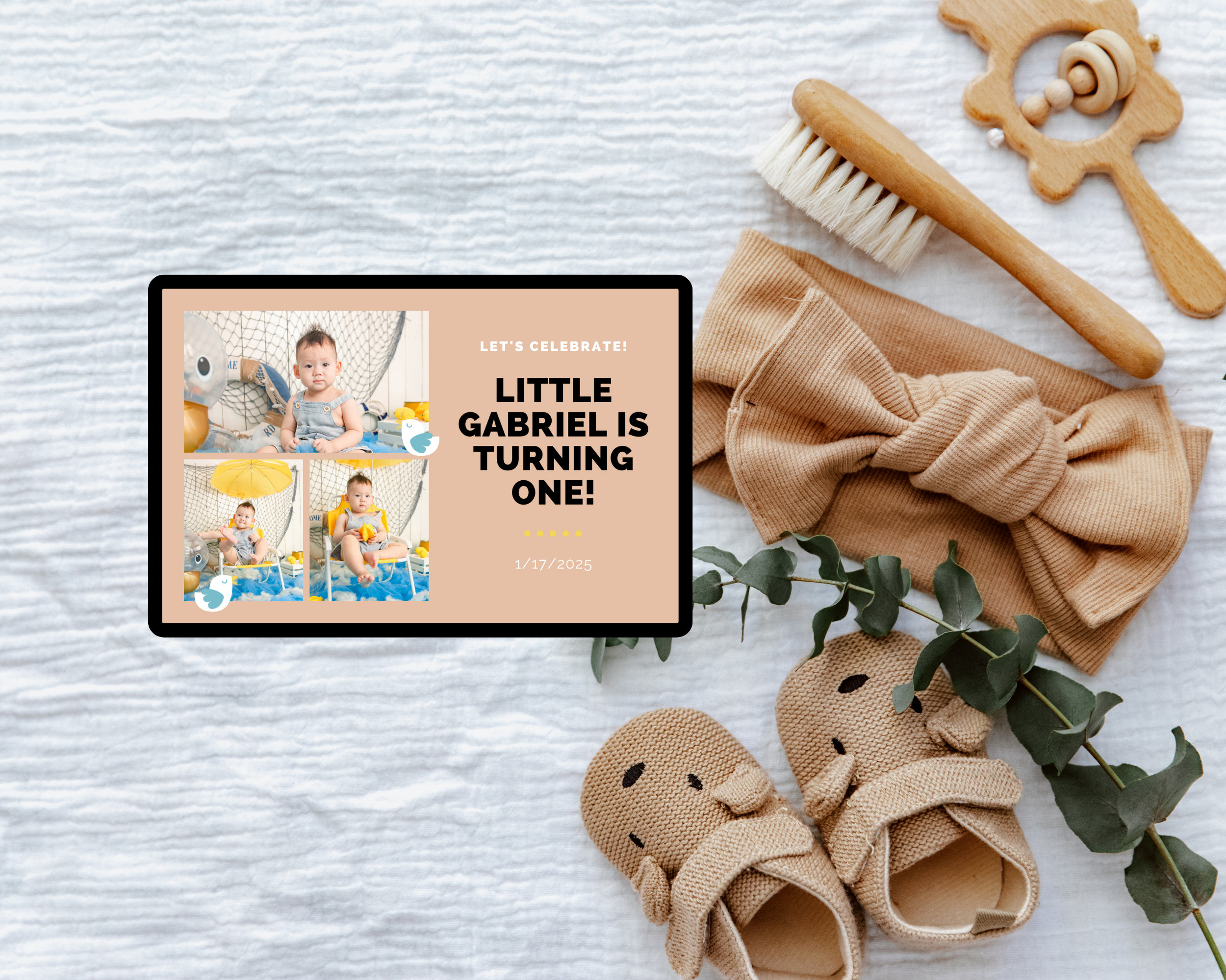 Personalized Birthday Card, Kids Photo Frame Card, Birthday Celebration ...