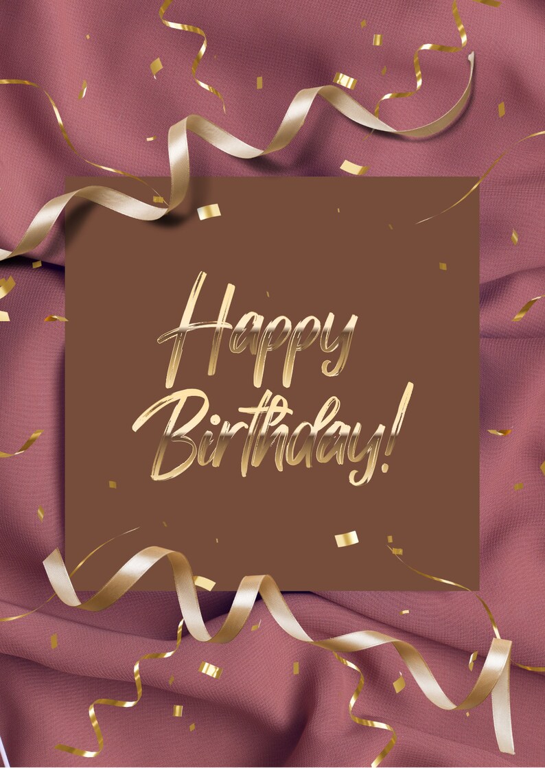 Personalized Birthday Card, Elegant Birthday Card, Gold Design Card for ...