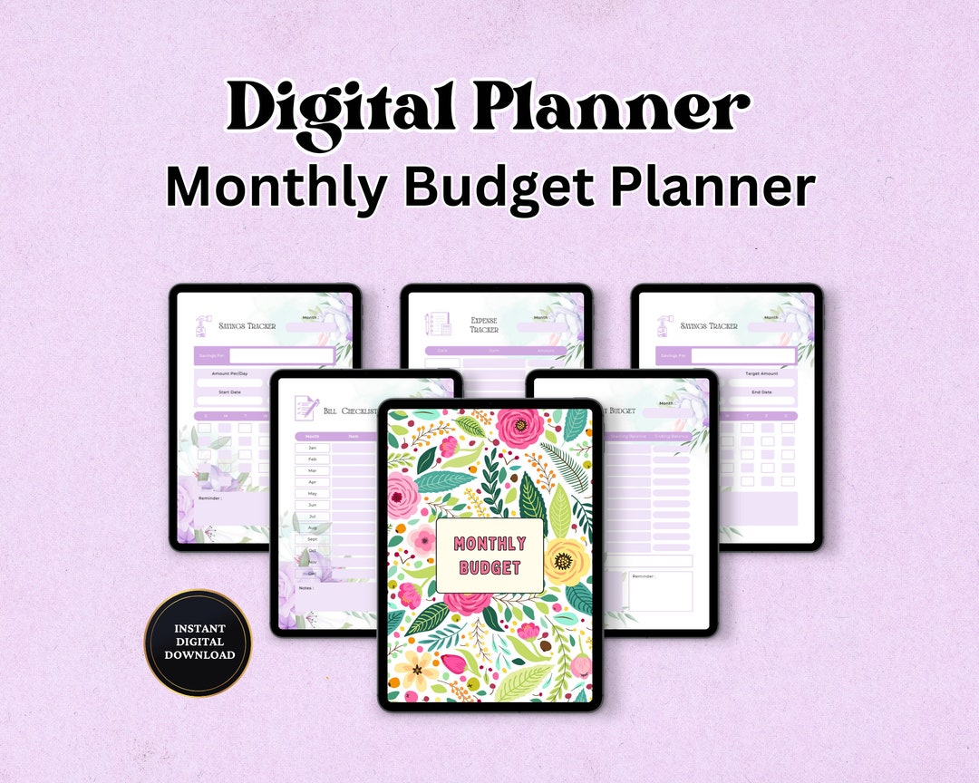 Monthly Budget Planner, Money Savings Tracker, Digital Expense Tracker ...