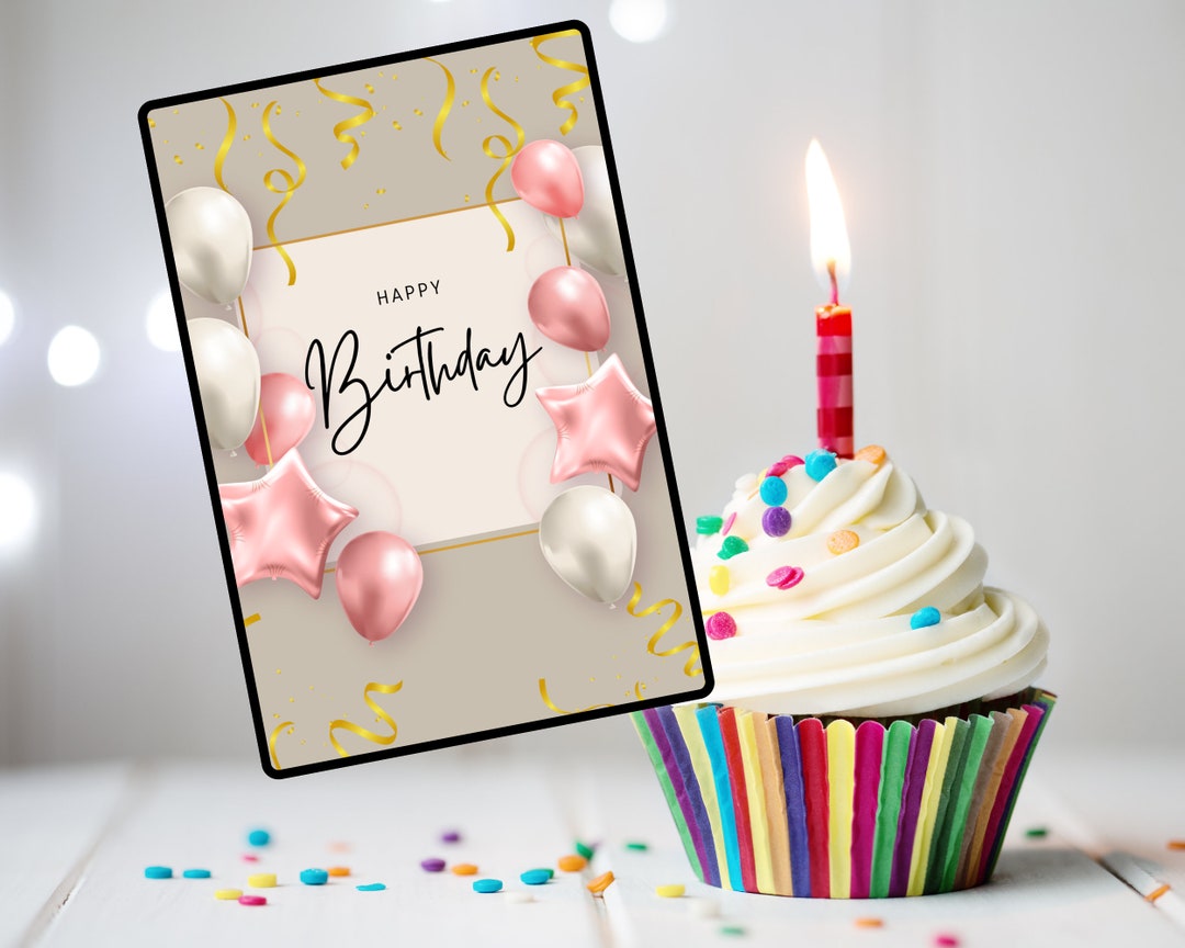 Digital Birthday Card, Personalized Invitation Card, Kids Birthday Card ...