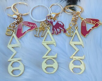 Delta Key Ring - Delta Sigma Theta Key Ring - Sorority Key Ring - DST ...