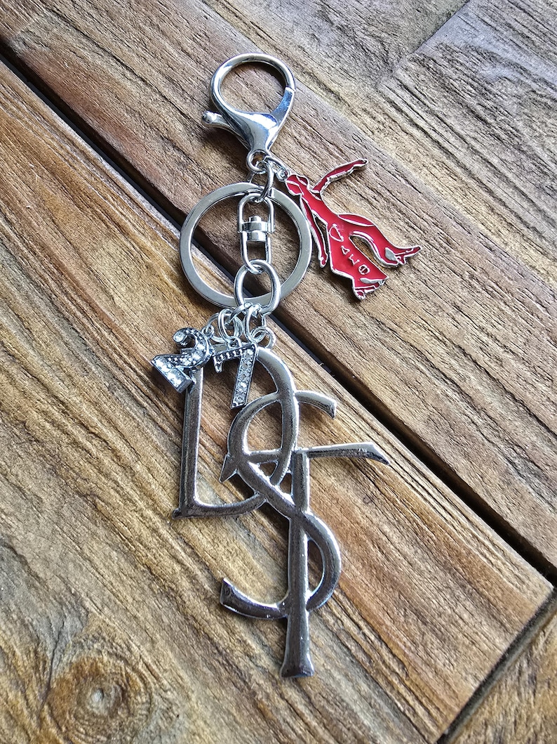 Large DST Handbag Charm/key Ring - Gold Delta Sigma Theta Purse Charm ...