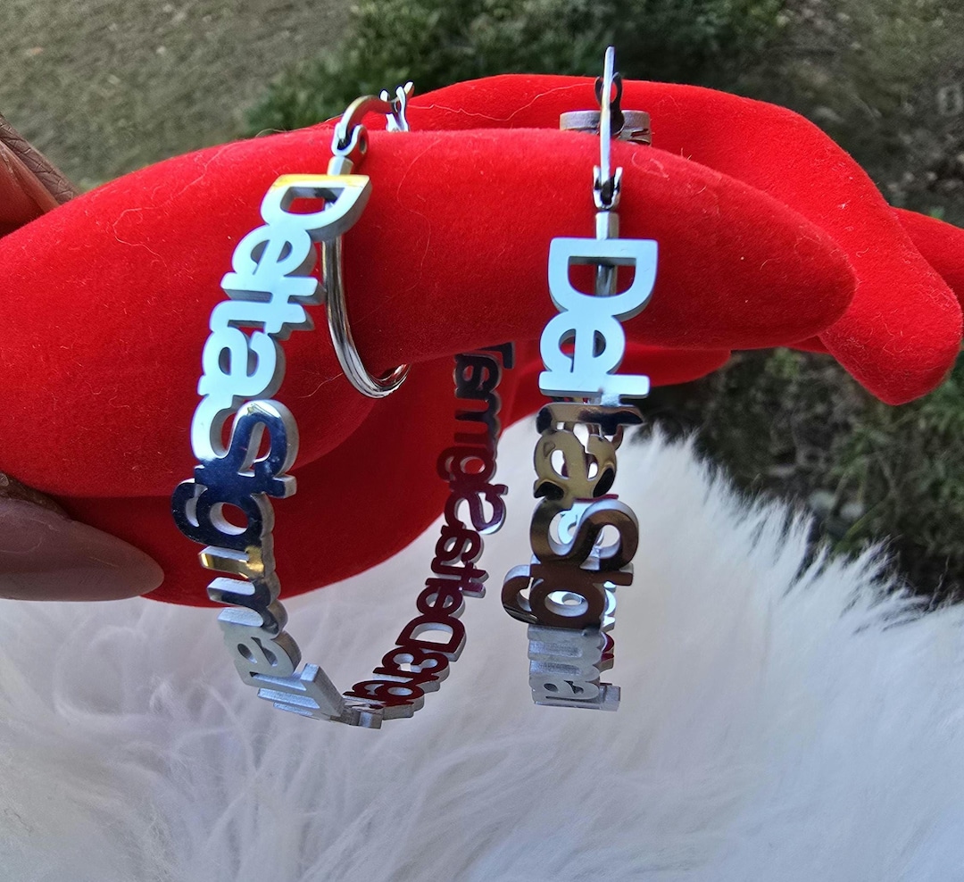 Delta Hoop Earrings - DST Earrings - Delta Sigma Theta Earrings ...