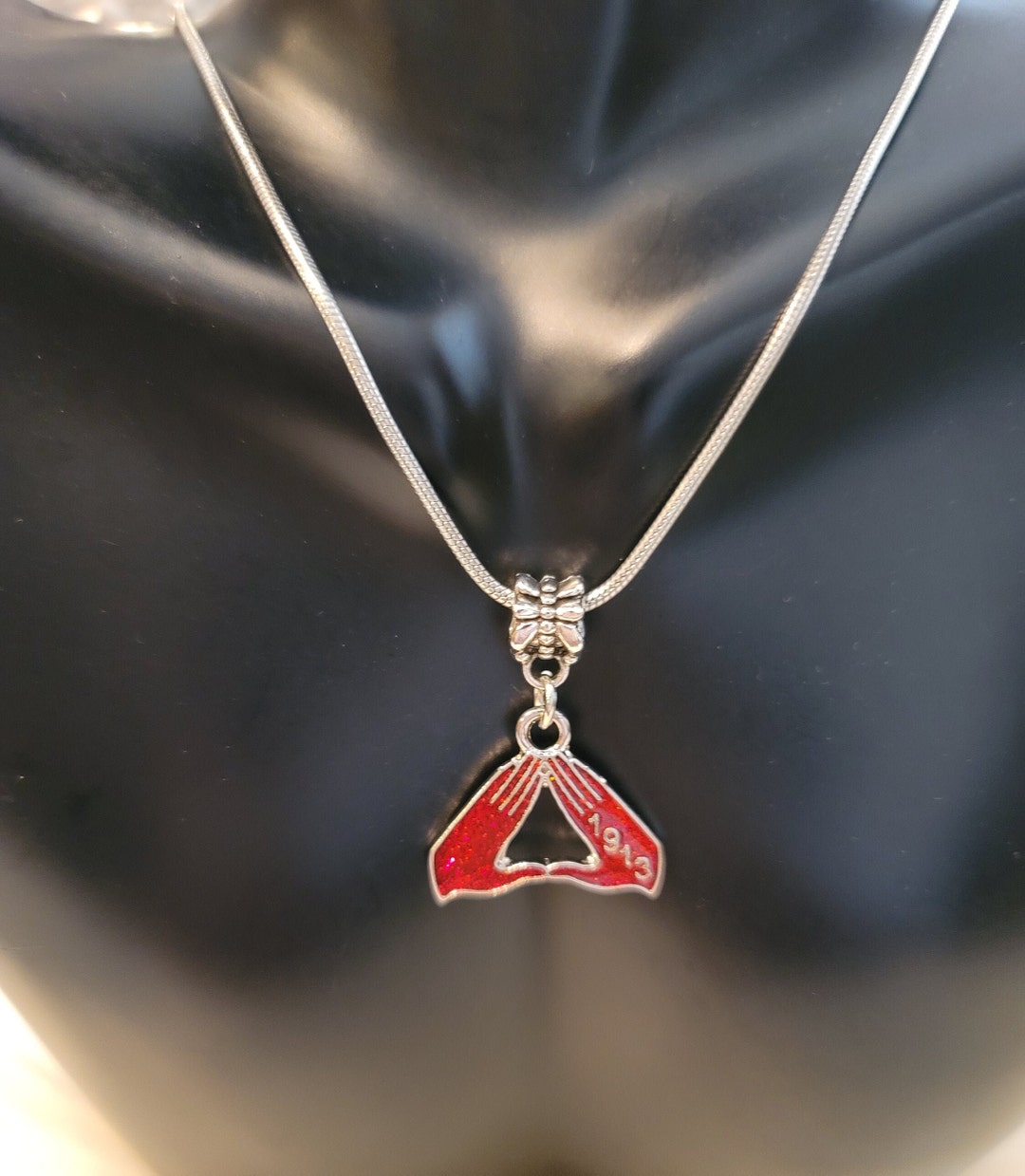 Delta Sigma Theta Sorority Necklace Available in Silver (2 Pendants to ...