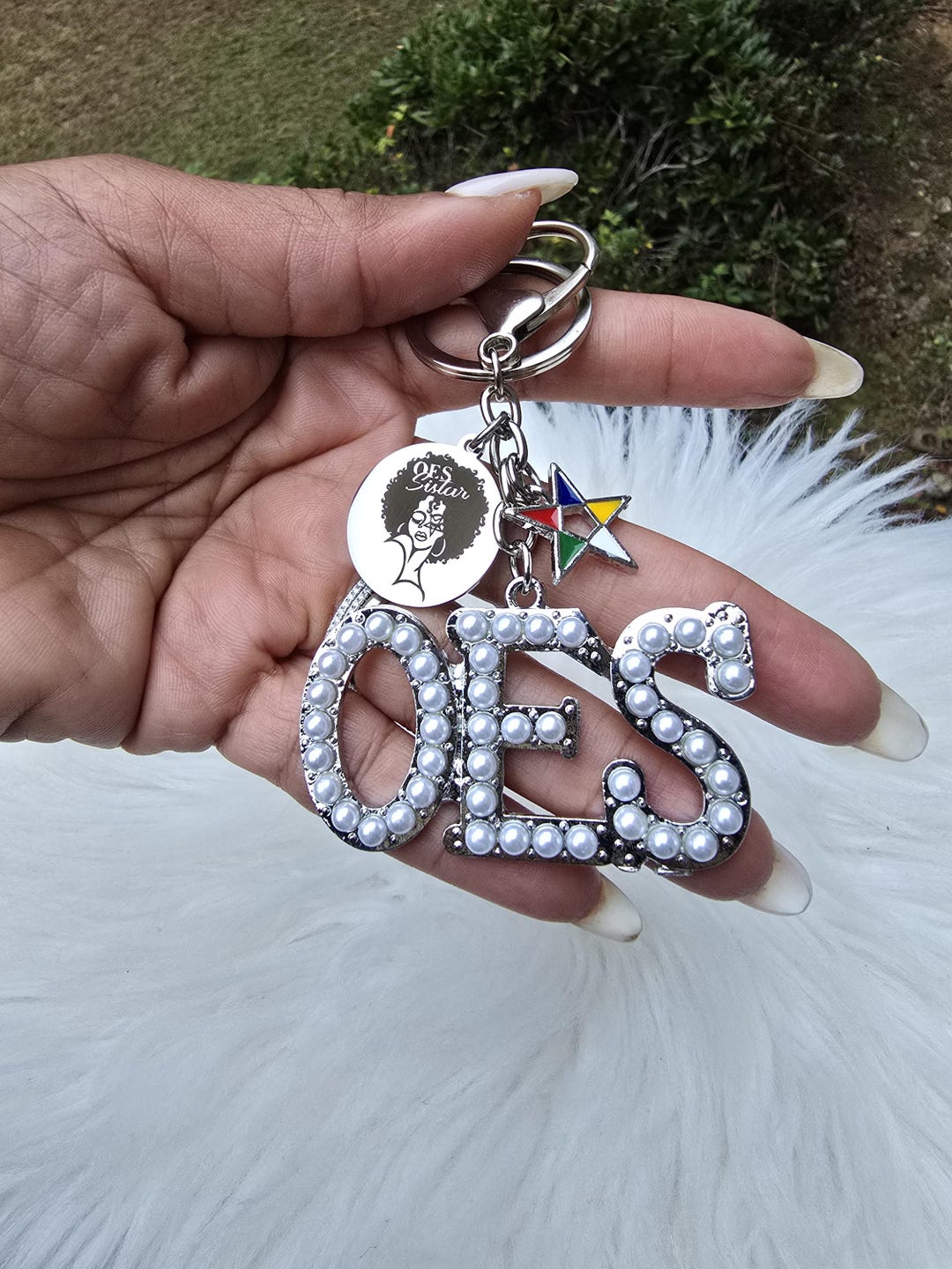 OES Key Ring - Order of Eastern Star - Sorority Key Ring - Etsy