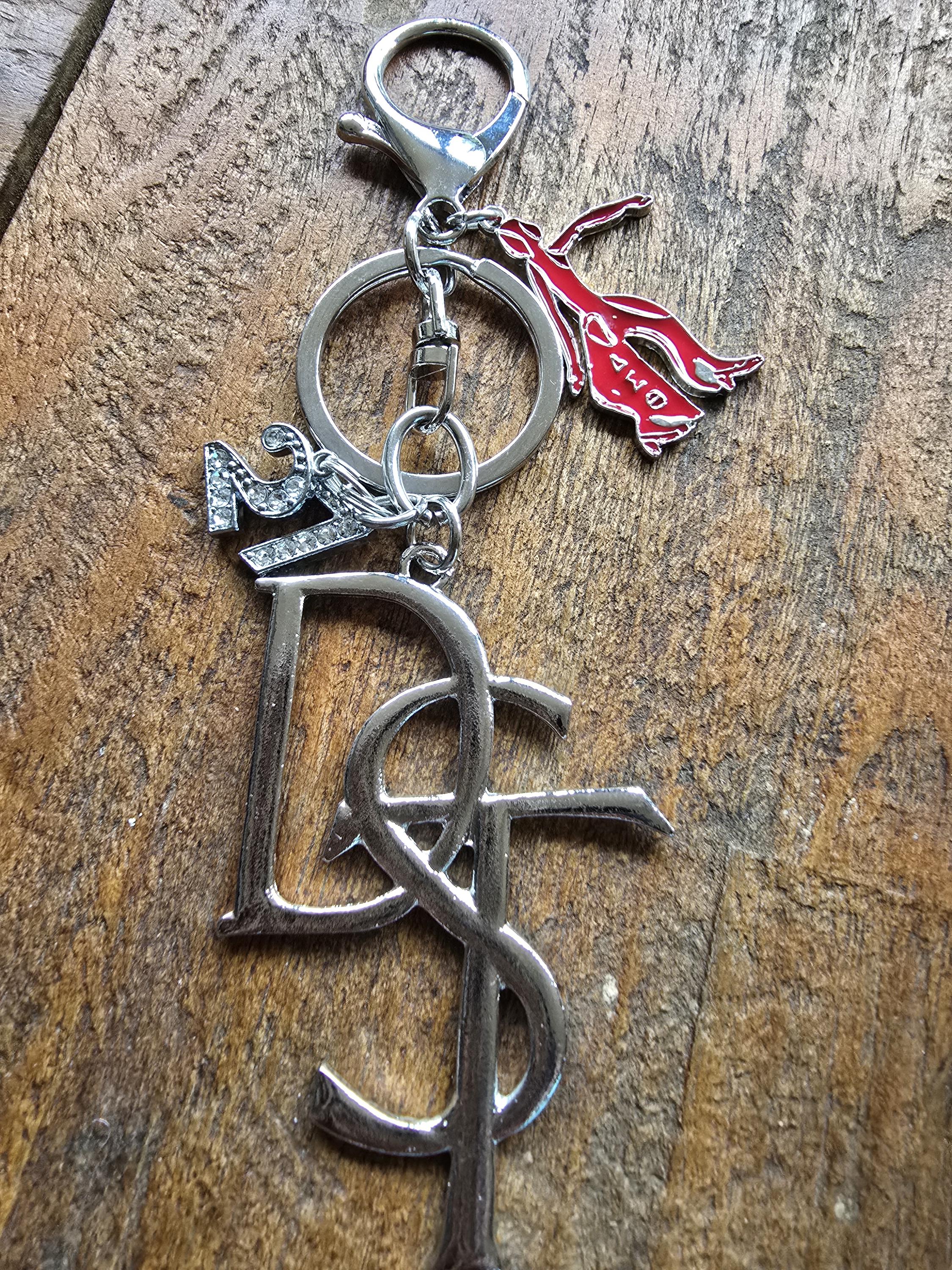 Large DST Handbag Charm/key Ring - Gold Delta Sigma Theta Purse Charm ...