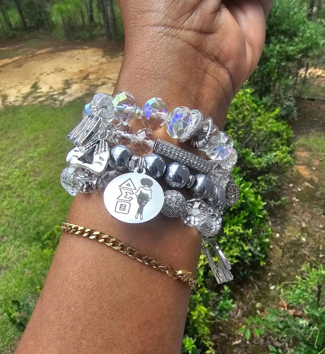 Delta Silver Stack Bracelet - Stack Bracelet Set - Delta Sigma Theta ...