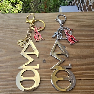Large Delta Sigma Theta Handbag Charm/key Ring - Gold Delta Sigma Theta ...