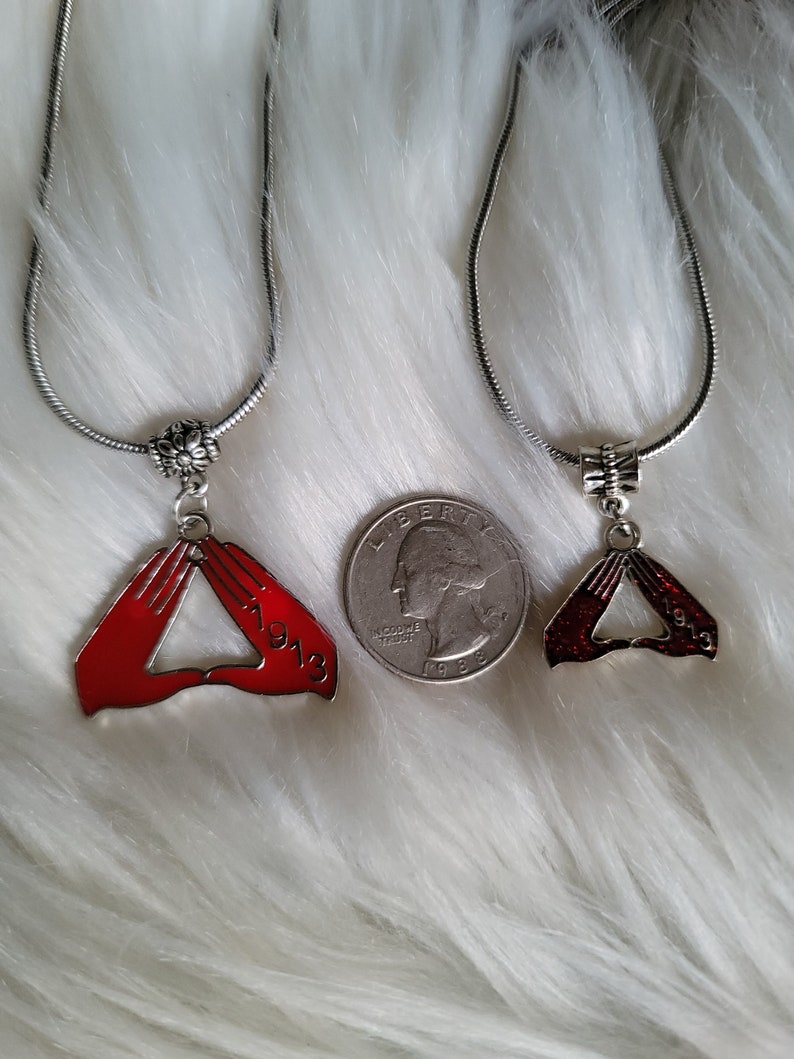 Delta Sigma Theta Sorority Necklace Available in Silver (2 Pendants to ...