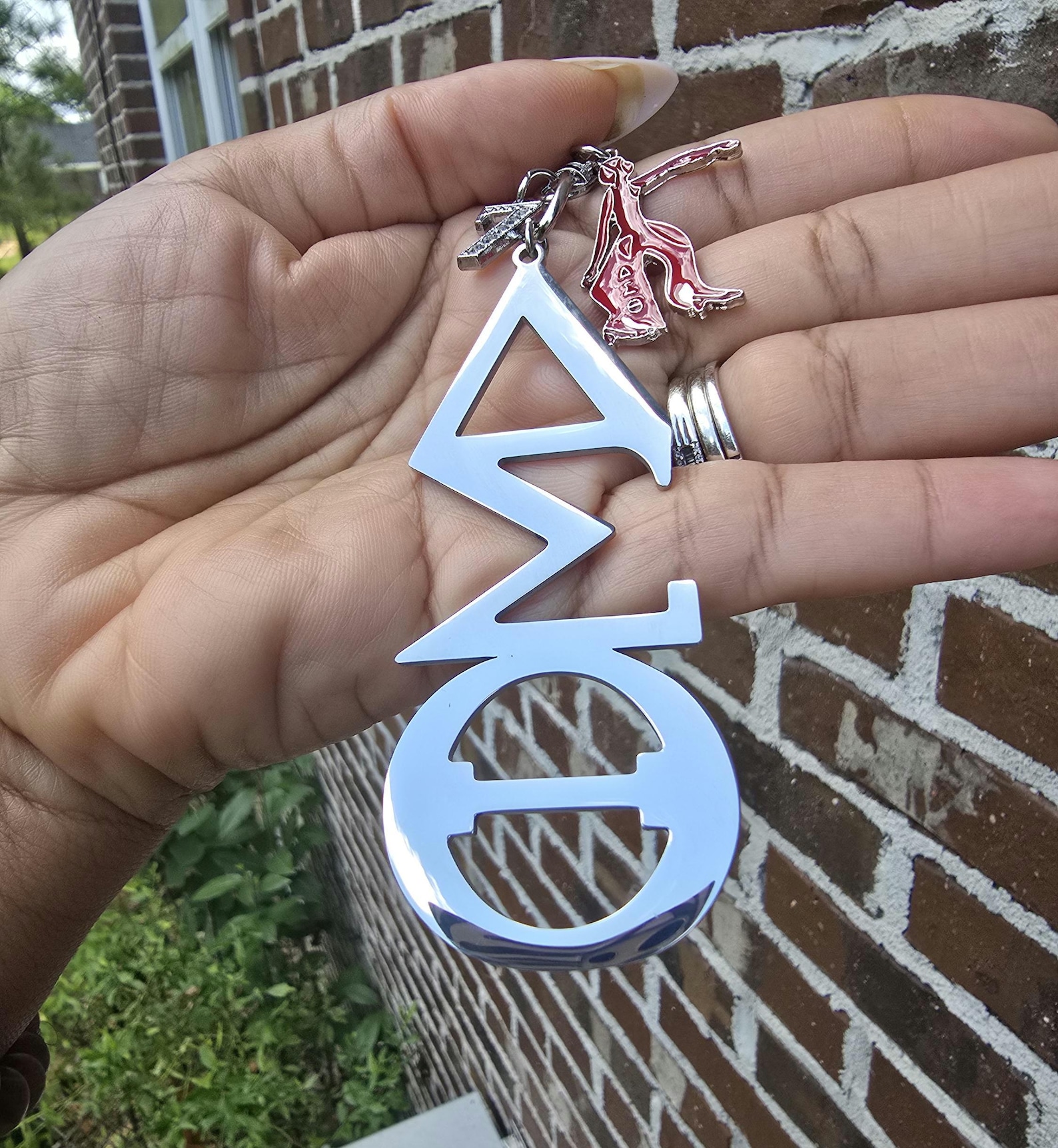Large Delta Sigma Theta Handbag Charm/key Ring - Gold Delta Sigma Theta ...