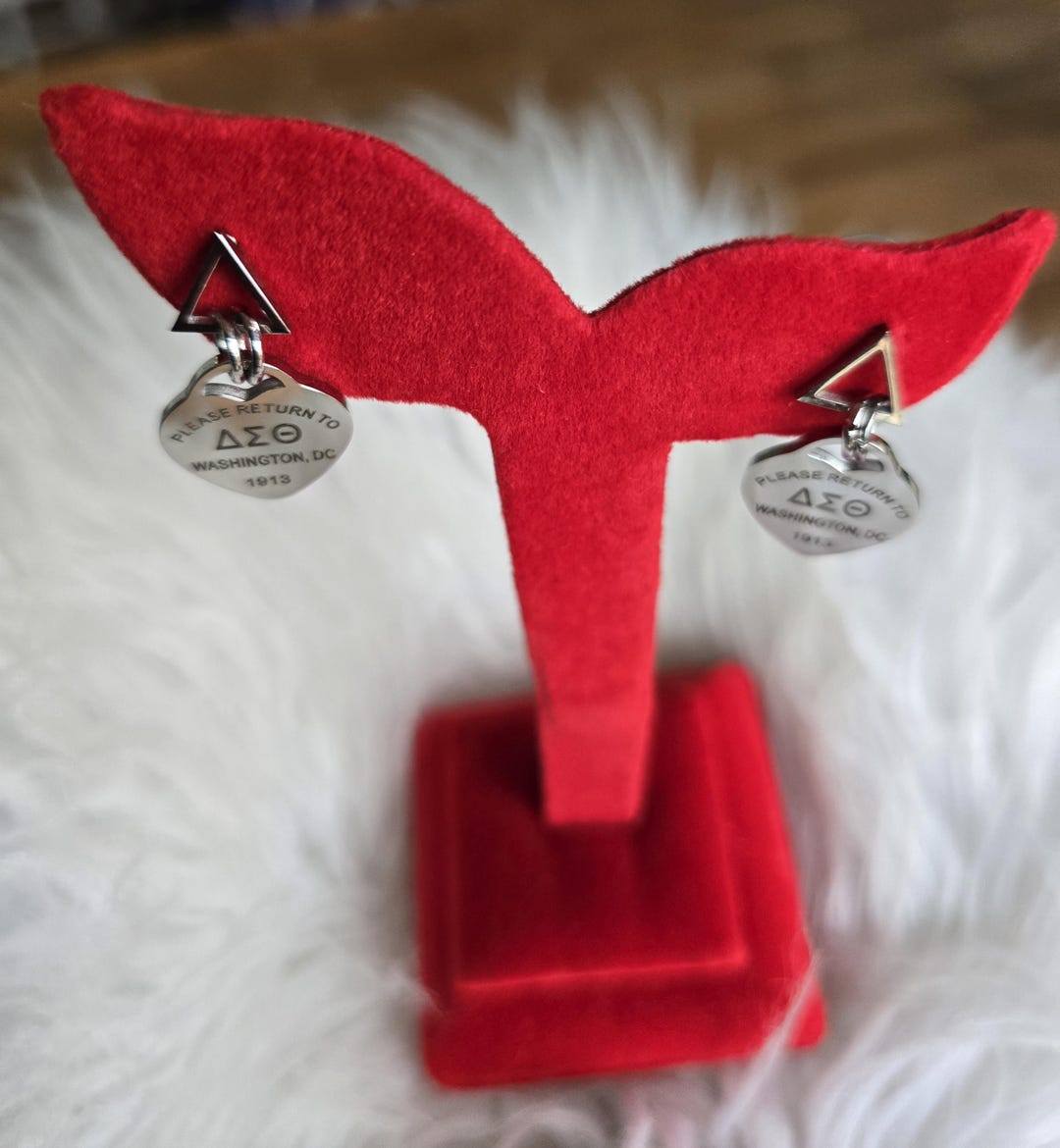 Delta Dangling Stud Earrings - DST Earrings - Delta Sigma Theta ...