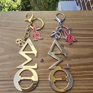 Large Delta Sigma Theta Handbag Charm/key Ring - Gold Delta Sigma Theta ...