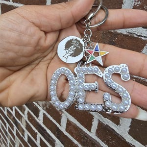 OES Key Ring - Order of Eastern Star - Sorority Key Ring - Etsy