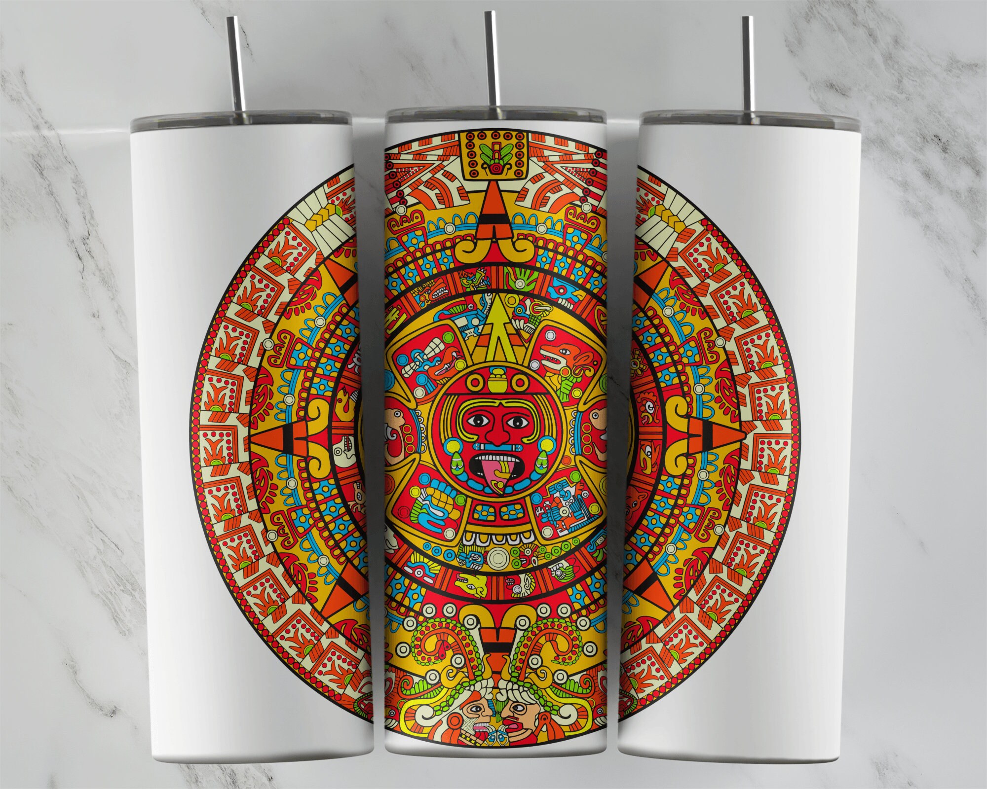 Aztec Calendar Tumbler Design Great for 20oz Skinny Tumblers - Etsy