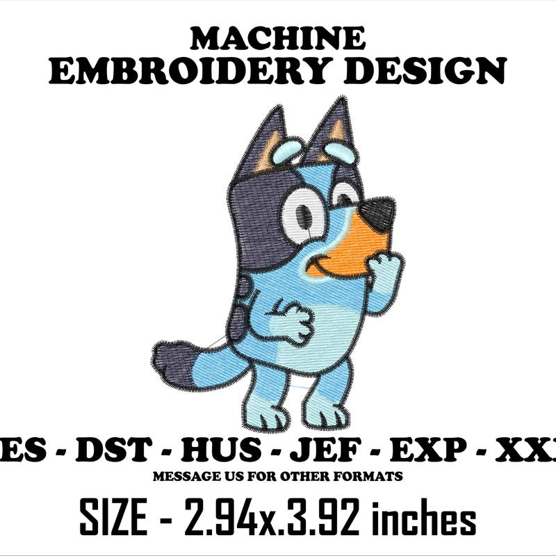 Bluey Embroidery Design - Etsy