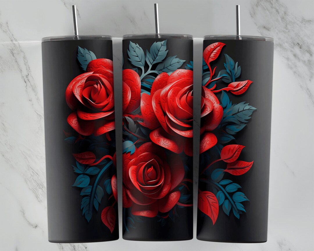 Red Roses Sublimation Design for 20oz Skinny Tumblers PNG - Etsy