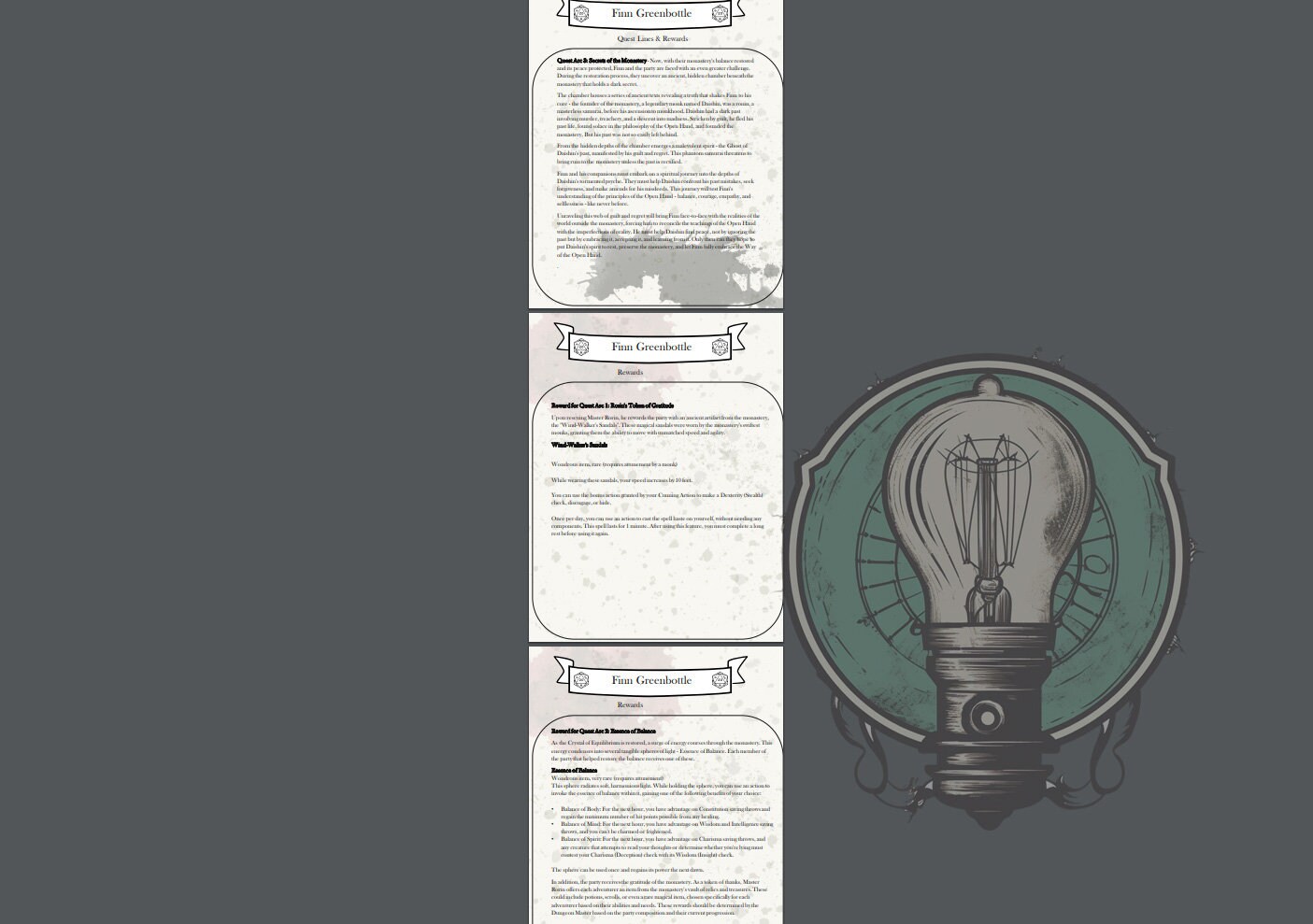 5-pack of Npcs With Stat Blocks, Backstories, Quest Lines, Rewards, and ...