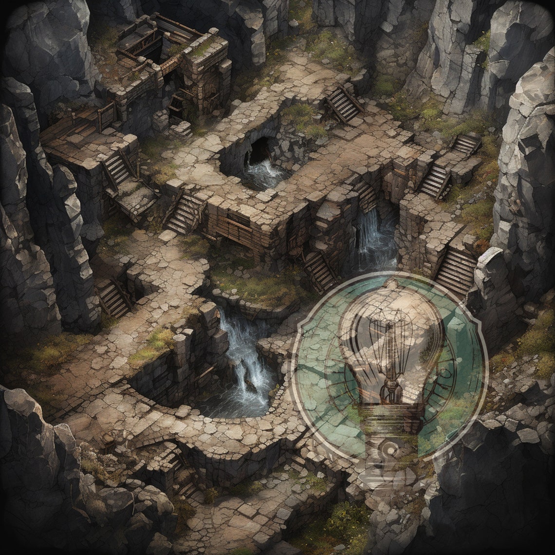50 D&D Mountain Battle Maps Pack Scale the Heights of Adventure ...