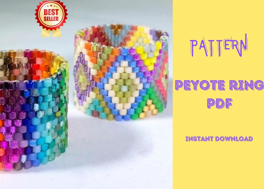 Even Peyote Ring Pattern, Miyuki Delica 11/0 DIY Ring Template, Digital Download, Bead Beadwork ...