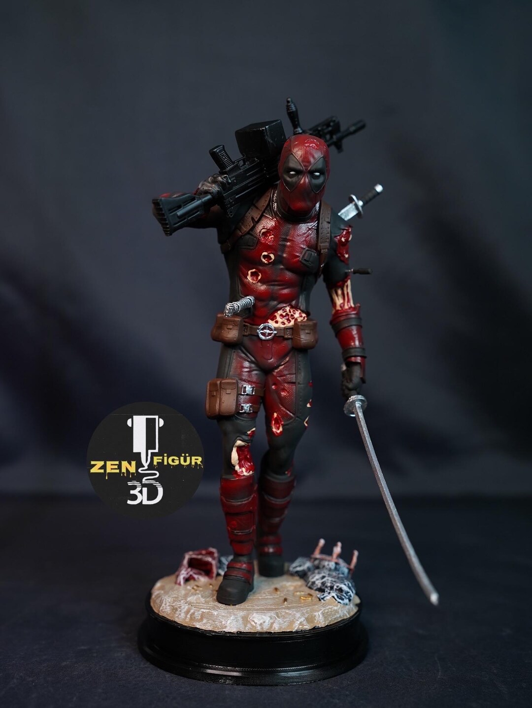Deadpool Collectible Statue: 12k Resin Figure, Hand-painted Diorama - Etsy