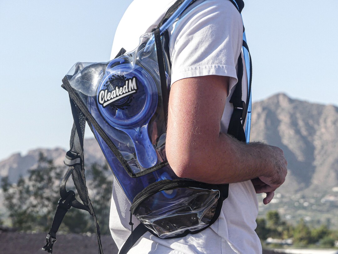 Clear Hydration Backpack - Clear Bag With 1.5L Water Bladder Included ...