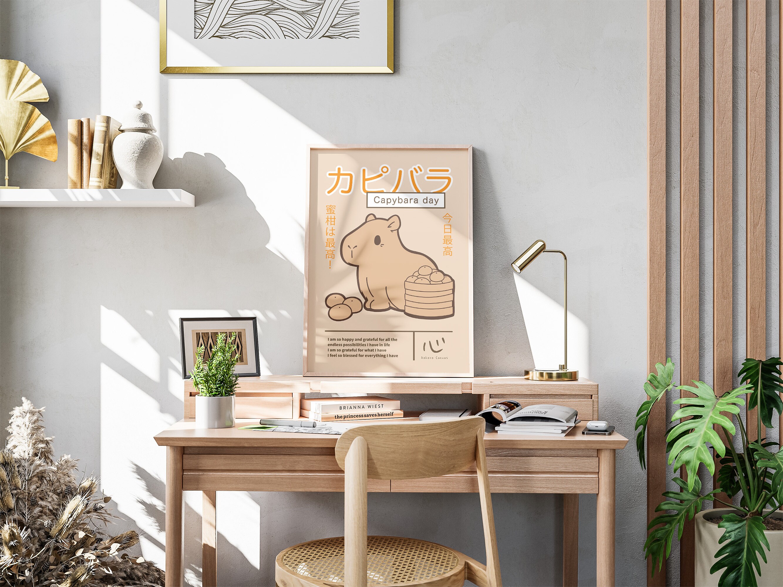 Capybara Poster Printable Wall Art Japanese Retro Art Poster Capybara ...