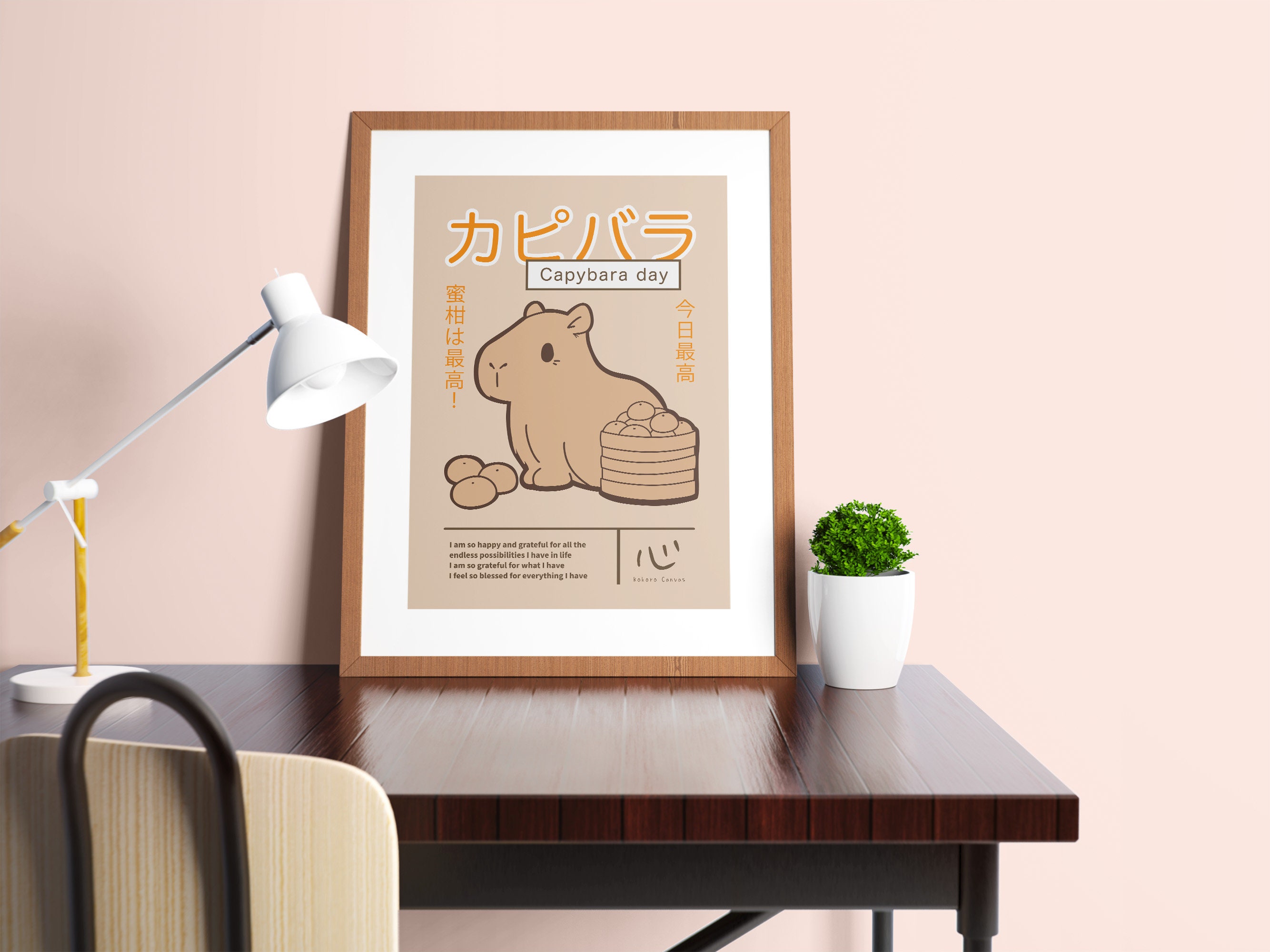 Capybara Poster Printable Wall Art Japanese Retro Art Poster Capybara ...