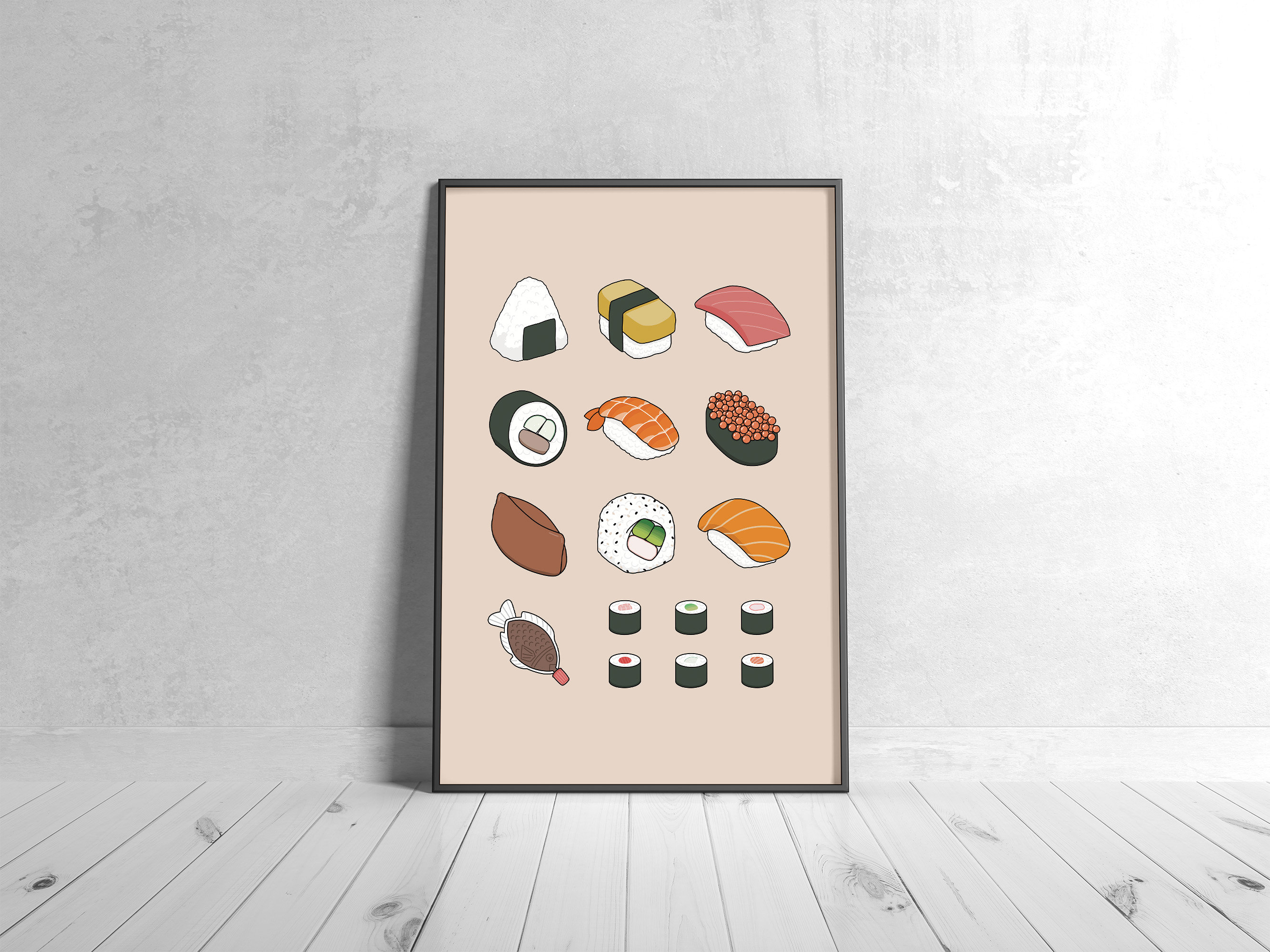 Sushi Wall Art Printable Sushi Guide Wall Art Minimalist Boho - Etsy