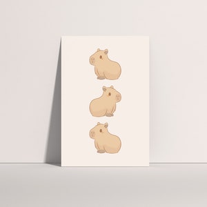 Capybara Trio Digital Print Capybara Wall Art Capybara Art Capybara ...